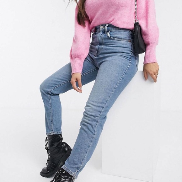 New Look | Jeans | New Look Petite Relaxed Skinny Jeans In Mid Blue ...